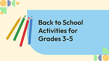 Back to School Activities for Grades 3-5